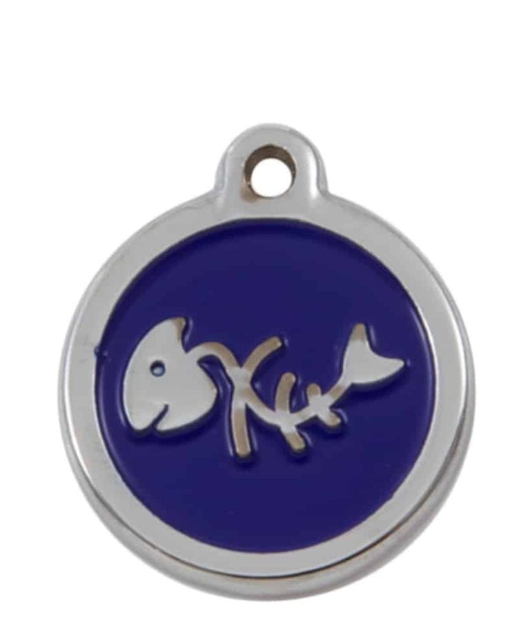 Luxury Pet ID Tag - Blue - Fish Bone - Sweetie | Tagiffany